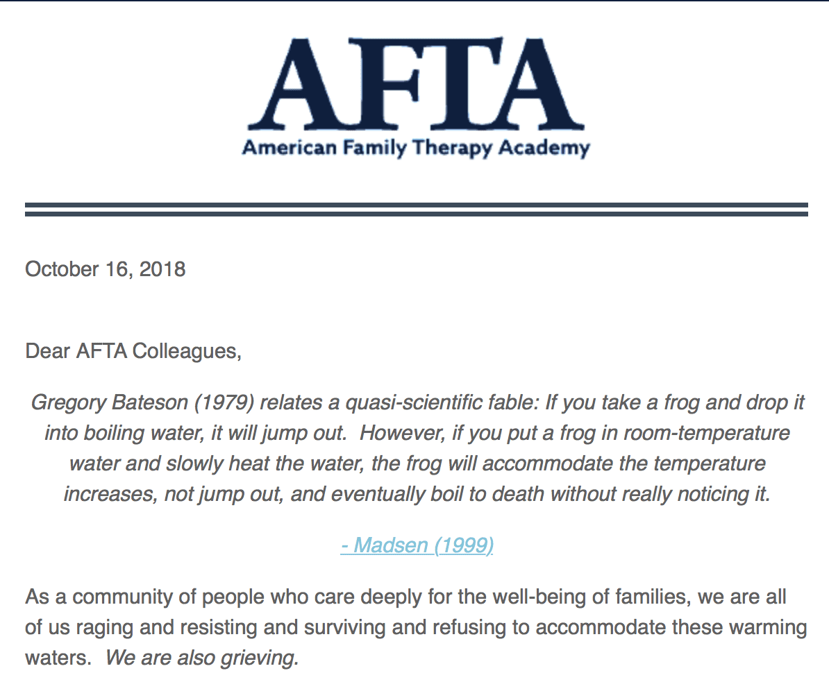 American Family Therapy Academy (AFTA) Position Statement: AFTA Grieves ...
